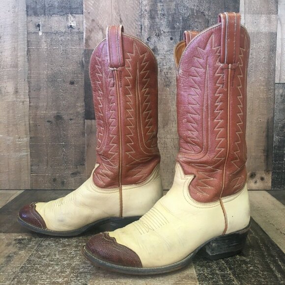 Tony Lama | Shoes | Tony Lama Vintage Gold Label Wingtip Urban Cowboy ...